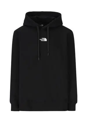 The North Face Logo Printed Drawstring Hoodie - Black