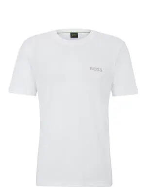 Hugo Boss 3d Mesh Logo Regular-fit T-shirt - White