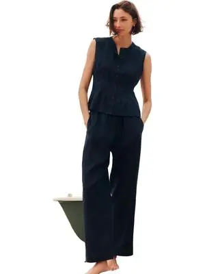 Jenni Kayne Linen Logan Pant - Navy