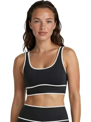 CALYPSA Longline Swim Bra Two-toned Collection - Black & White