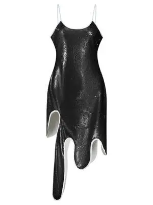 UCHÈ Uche Sequin Wavy Midi Dress - Black