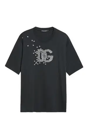 Dolce & Gabbana Logo Appliqué Cotton T-shirt - Nero