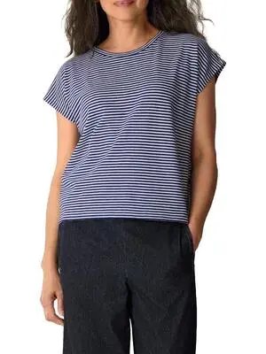 Eileen Fisher Striped Organic Cotton T-shirt - Infinity