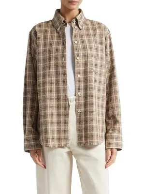 RÓHE Checked Bouclé Cotton Blend Button-down Shirt - Boucle Check