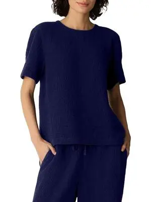 Eileen Fisher Organic Cotton Blend Textured Top - Infinity