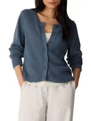 Eileen Fisher Organic Cotton Crewneck Cardigan - Coldspring