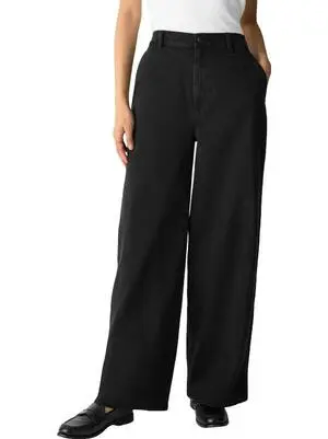Eileen Fisher Eileen Fisher High Waist Wide Leg Jeans Black