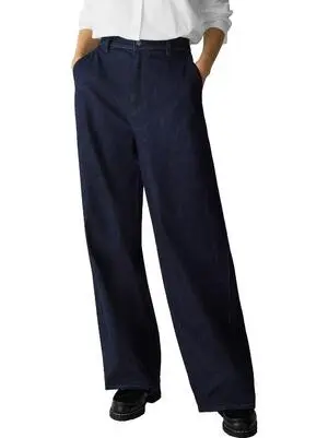 Eileen Fisher High Waist Wide Leg Jeans - Deep Indigo