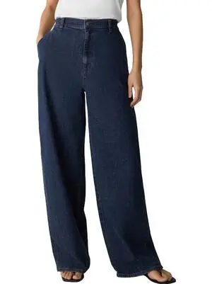 Eileen Fisher Eileen Fisher High Waist Wide Leg Jeans Medium Indigo