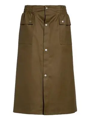 MAISON MARGIELA Stretch Cotton Cargo Midi Skirt - Khaki