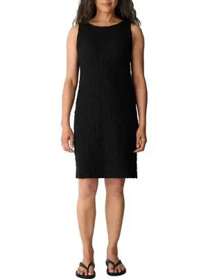 Eileen Fisher Sleeveless Bateau Neck Knit Dress - Black