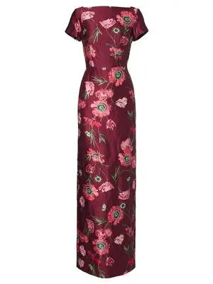 Erdem Floral Satin Gown - Red