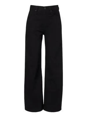 FRAME Bow Wide-leg Jeans - Black