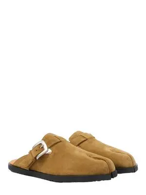 MAISON MARGIELA Tabi Suede Mules With Buckle Fastening - Beige