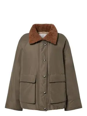 Brunello Cucinelli Shearling-trimmed Cotton-blend Jacket - Green