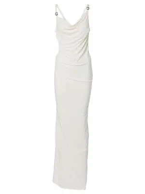 Coperni Draped Jersey Maxi Dress - White