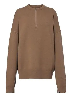 Extreme Cashmere N°496 Half-zip Sweater In Chai - Brown