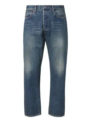 A.PRESSE Faded Wide-leg Jeans - Blue