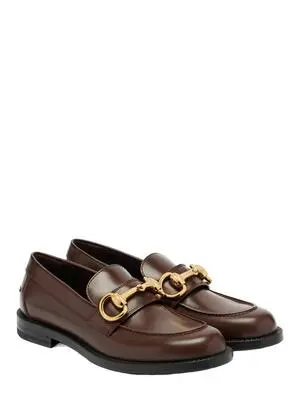 Gucci Boulevard Horsebit Leather Loafers - Brown