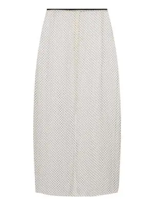 Hunza G Polka-dot Sheer Midi Skirt - White