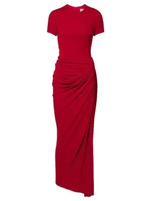 Erdem Draped Jersey Maxi Dress - Red