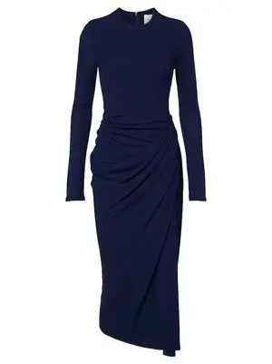 Erdem Draped Jersey Midi Dress - Blue