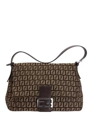 Fendi Zucchino Mama Baguette Shoulder Bag - Brown