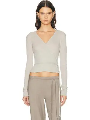 ST. AGNI Baby Wool Wrap Top - Soft Ash