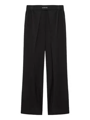Loewe Wool Trousers With Folded Pleats - Black