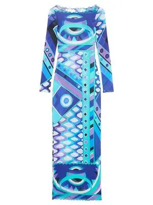 Emilio Pucci Vivara Print Tulle Dress - Blue