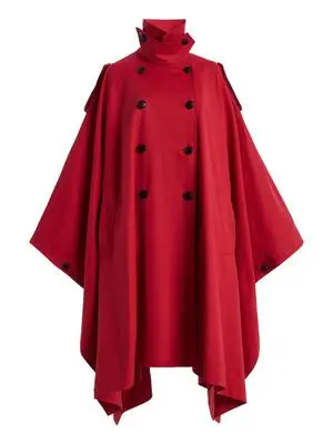 RÓHE Cotton Cape Trench Coat - Red