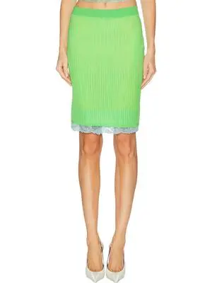 Versace Lace Trim Midi Skirt - Mint