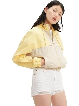 LEVI'S High Rise Destructed Finish Cut-off Hem Shorts - Salt