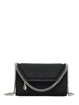 Stella McCartney Falabella Beaded Wallet Bag With Chain - Black