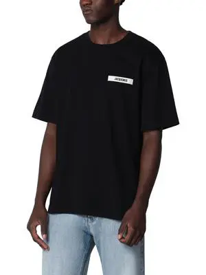 Jacquemus T-shirt With Gros Grain Logo - Black