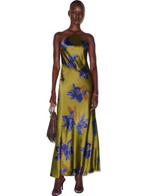REFORMATION Reformation Emilee Silk Dress Green