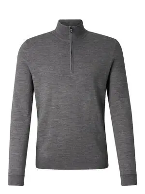 Bogner Ouri Virgin Wool Zip-up Turtleneck - Gray