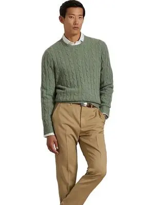 Ralph Lauren Slim Fit Wool Twill Trousers - Tan