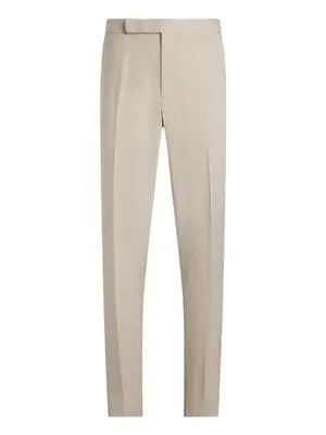 Ralph Lauren Gregory Hand-tailored Silk-linen Trouser - Pearl Grey