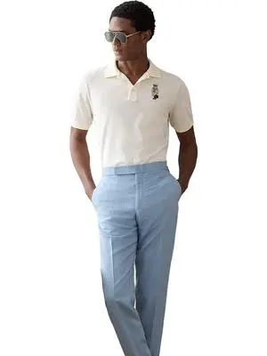 Ralph Lauren Gregory Hand-tailored Silk-linen Trouser - Windward Heather