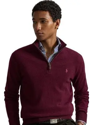 Ralph Lauren Wool Quarter-zip Sweater - Aged Wine Heather