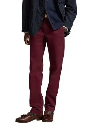 Ralph Lauren Stretch Straight Fit Washed Chino Pant - Rich Ruby
