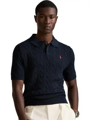 Ralph Lauren Cable-knit Cotton Polo Sweater - Hunter Navy