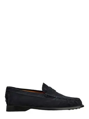 TOD`S Tod's Ruffled Suede Loafers - Blue