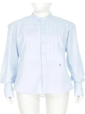 Fendi Embroidered Cotton Poplin Shirt - Light Blue