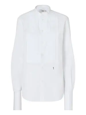 Fendi Fendi Cotton Poplin Slim Fit Dress Shirt White