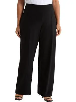 Eileen Fisher High Waist Wide Leg Pants - Black