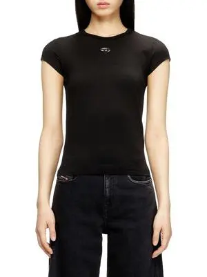 DIESEL® Embroidered Oval D Cutout T-shirt - Deep/black