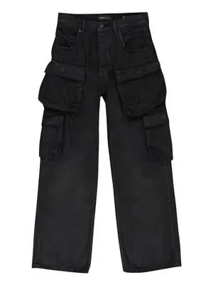 PURPLE BRAND Relaxed Double Cargo Skinny Jeans - Black