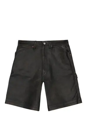 BRAIN DEAD X Coach Leather Shorts - Black